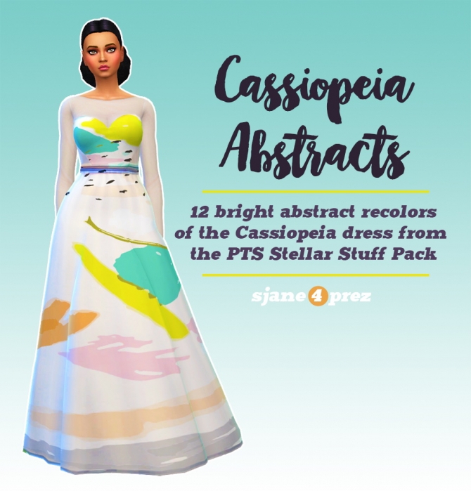Cassiopea Dress Abstracts at 4 Prez Sims4 » Sims 4 Updates