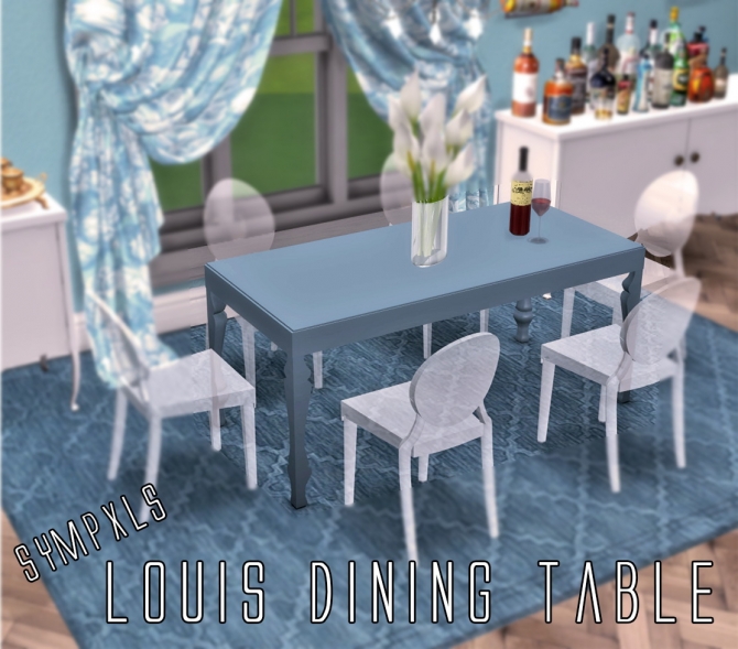 Louis Dining Table by Sympxls at SimsWorkshop » Sims 4 Updates
