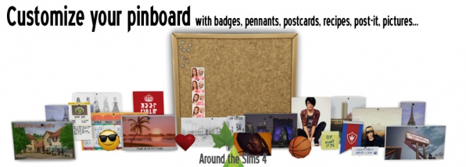 Customize your pinboard/corkboard at Around the Sims 4 » Sims 4 Updates