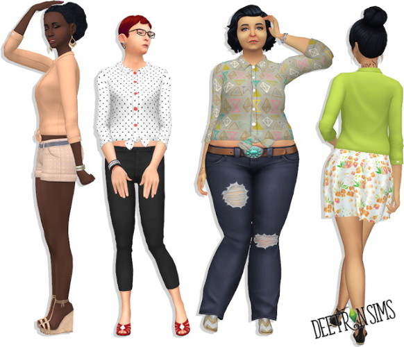 Long Sleeved Pros N' Convertibles Top at Deetron Sims » Sims 4 Updates