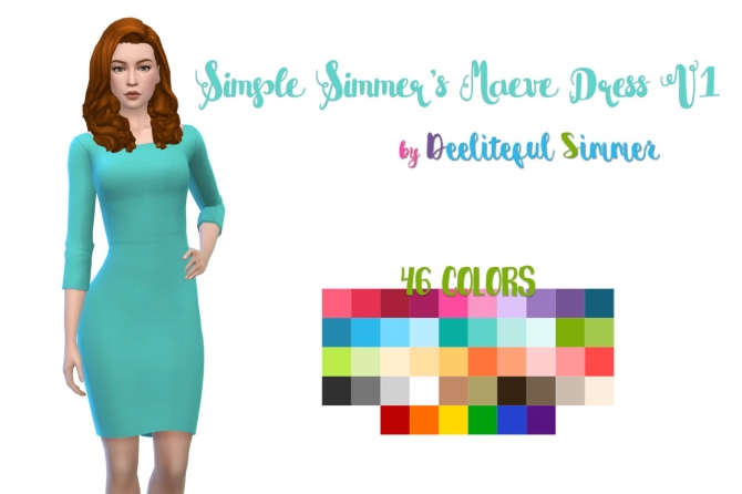 Simple Simmer's Maeve dress V1 at Deeliteful Simmer » Sims 4 Updates