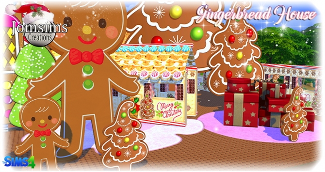 Gingerbread house at Jomsims Creations » Sims 4 Updates