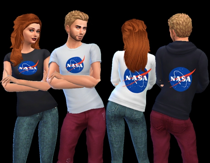 NASA shirt and hoodie at AuriSims » Sims 4 Updates