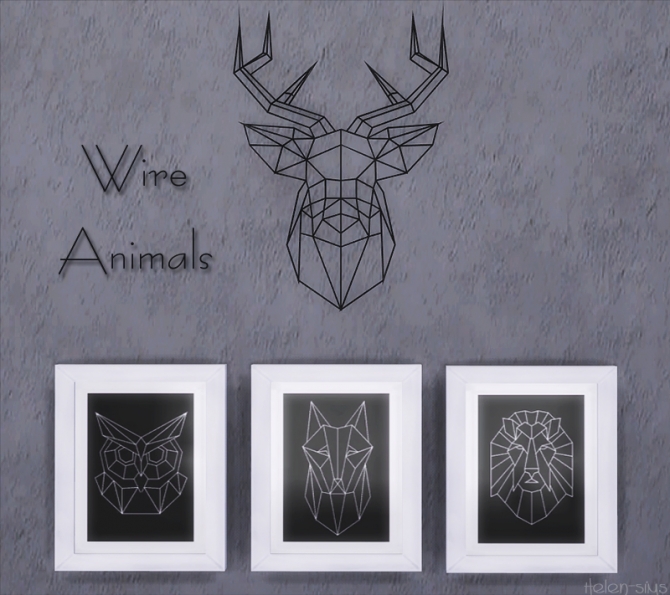 Wire Animals Set at Helen Sims » Sims 4 Updates