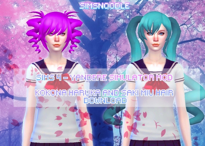 Kokona Haruka & Saki Miyu Hairs at SimsNoodles » Sims 4 Updates