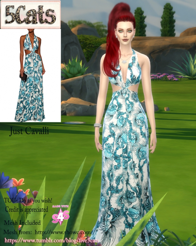 Twisted Halter Dress at 5Cats » Sims 4 Updates