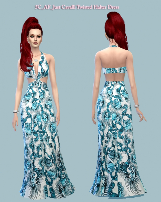 Twisted Halter Dress at 5Cats » Sims 4 Updates