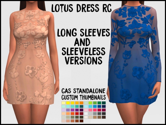 Lotus Dress RC by Sympxls at SimsWorkshop » Sims 4 Updates