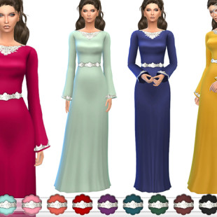 Cut-out Bondage Orange Dress at McKenzie Layne » Sims 4 Updates