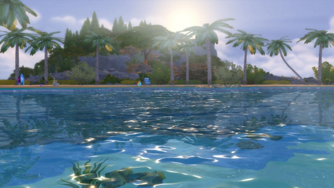 Tropical Beach with Real Waves by Snowhaze at Mod The Sims » Sims 4 Updates