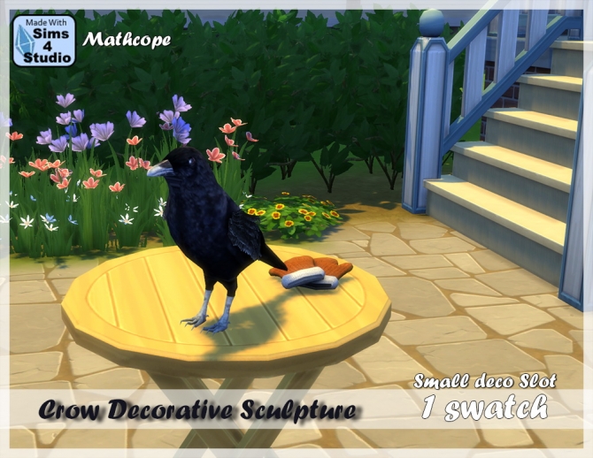 Decorative crow sculpture by Mathcope at Sims 4 Studio » Sims 4 Updates