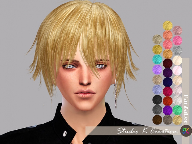 Animate hair 80 Yuji at Studio K-Creation » Sims 4 Updates
