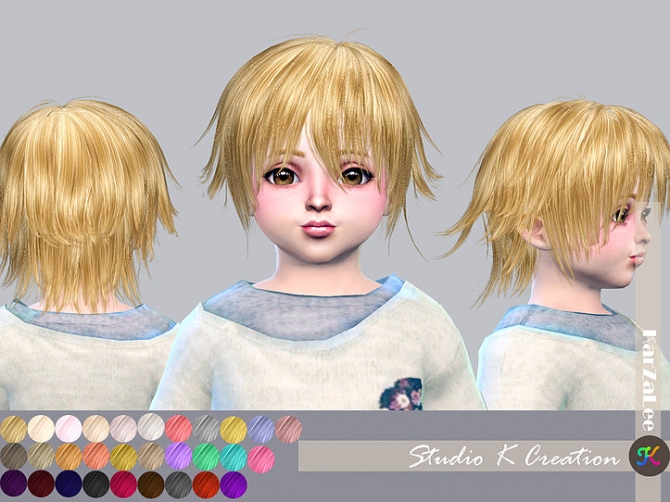 Animate hair 80 Yuji for toddler at Studio K-Creation » Sims 4 Updates