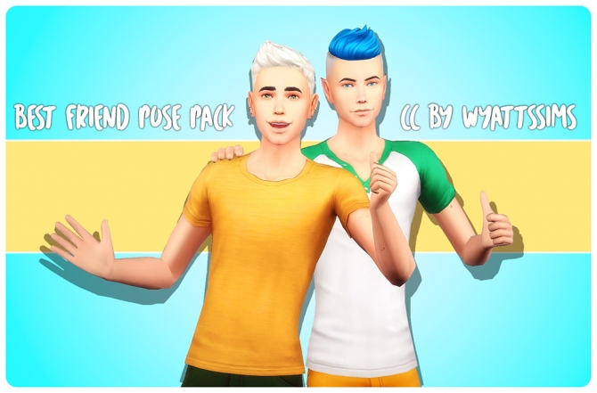 BEST FRIENDS POSE PACK at Wyatts Sims » Sims 4 Updates