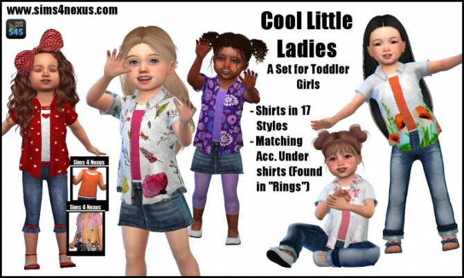 Cool Little Ladies shirts by SamanthaGump at Sims 4 Nexus » Sims 4 Updates