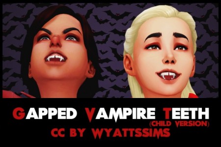 GAPPED VAMPIRE TEETH CHILD VERSION at Wyatts Sims » Sims 4 Updates