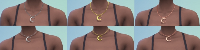 Moon Crescent Necklace by SallySims at Mod The Sims » Sims 4 Updates