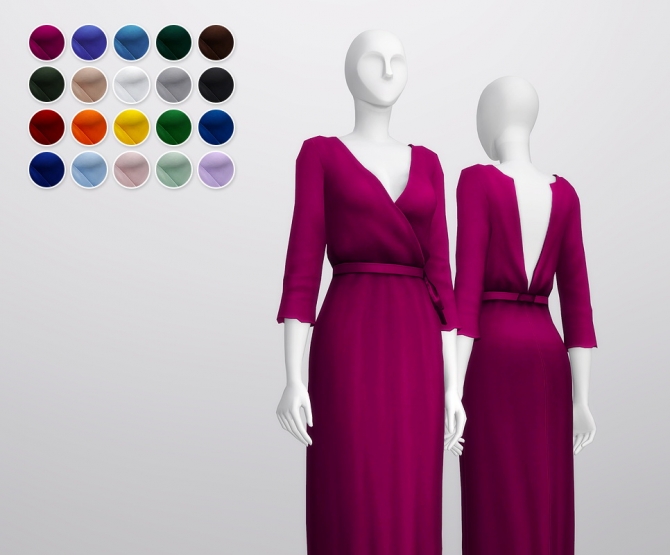 Wrap robe dress at Rusty Nail » Sims 4 Updates