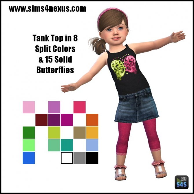 Glitterfly tank top by SamanthaGump at Sims 4 Nexus » Sims 4 Updates