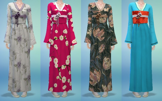 Japanese kimono at My Stuff » Sims 4 Updates