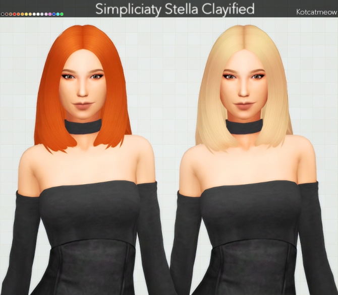Simpliciaty Stella Hair Clayified at KotCatMeow » Sims 4 Updates