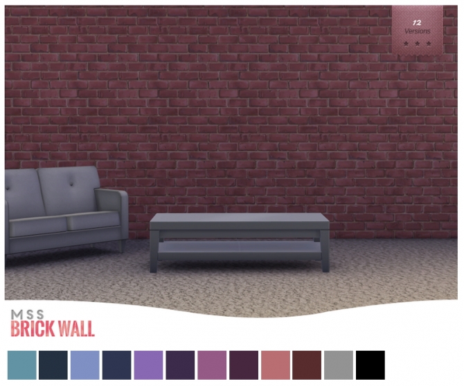 Brick Wall by midnightskysims at SimsWorkshop » Sims 4 Updates