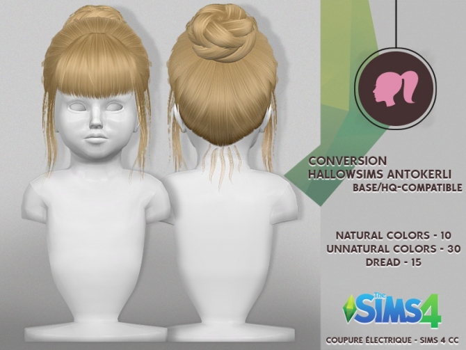 HALLOW SIMS ANTO KERLI HAIR at REDHEADSIMS » Sims 4 Updates