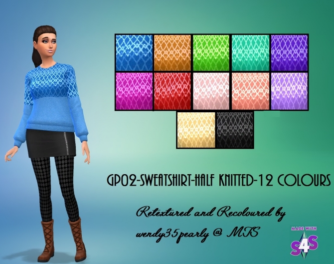 Knitted Sweat Top by wendy35pearly at Mod The Sims » Sims 4 Updates