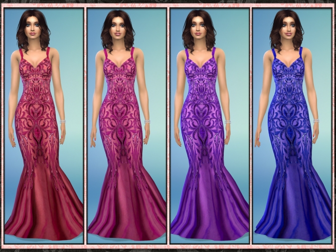 Sequin Embellished Slinky Mermaid Gown at 5Cats » Sims 4 Updates