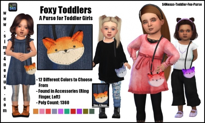 Foxy Purse Toddler Girls by SamanthaGump at Sims 4 Nexus » Sims 4 Updates