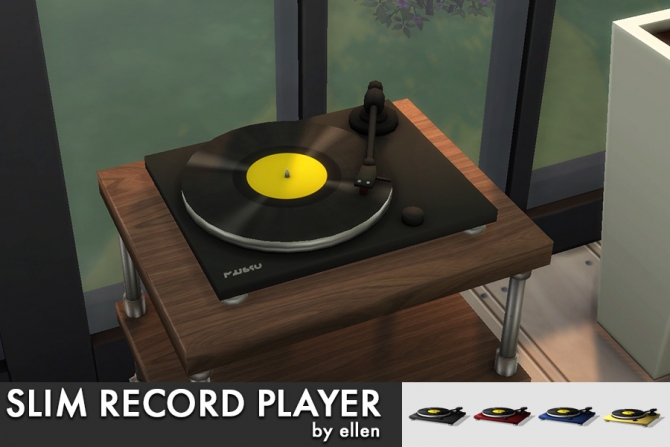 Slim Record Player / Turntable at Simobjects by Ellen » Sims 4 Updates
