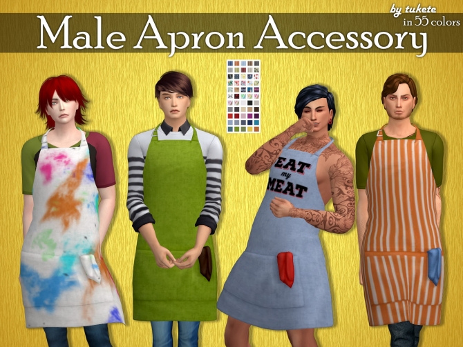 Male Apron Accessory at Tukete » Sims 4 Updates