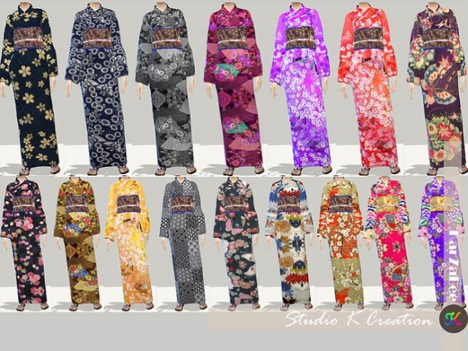 Japanese Kimono at Studio K-Creation » Sims 4 Updates