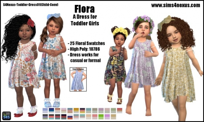 Flora dress by SamanthaGump at Sims 4 Nexus » Sims 4 Updates