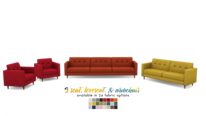 Kinsey Sofa Series MCM Inspired Seating at Simsational Designs » Sims 4 ...