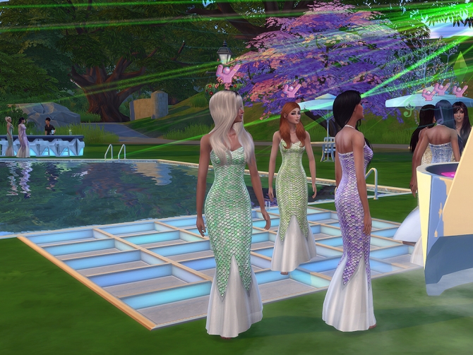 Mermaid dress by Simalicious at Mod The Sims » Sims 4 Updates