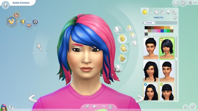 WWE Asuka's Hair by EmilitaRabbit at Mod The Sims » Sims 4 Updates
