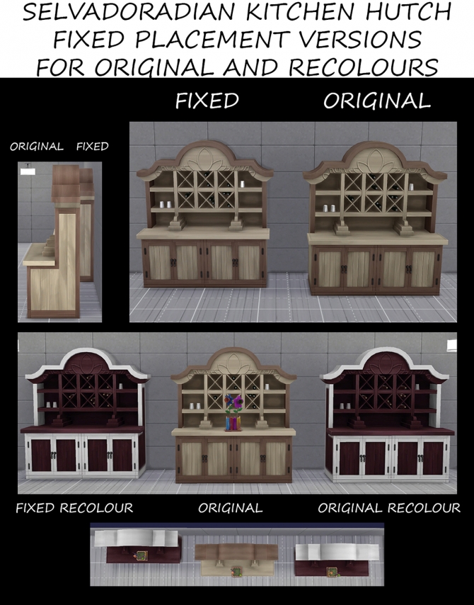 Selvadoradian Kitchen Hutch Fixed by Simmiller at Mod The Sims » Sims 4 ...