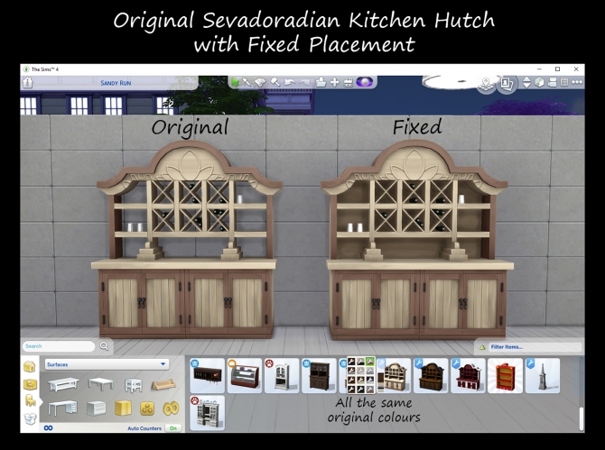 Selvadoradian Kitchen Hutch Fixed by Simmiller at Mod The Sims » Sims 4 ...