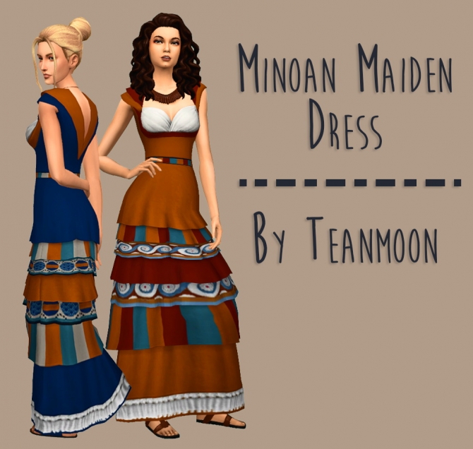 Minoan Maiden Dress at Teanmoon » Sims 4 Updates