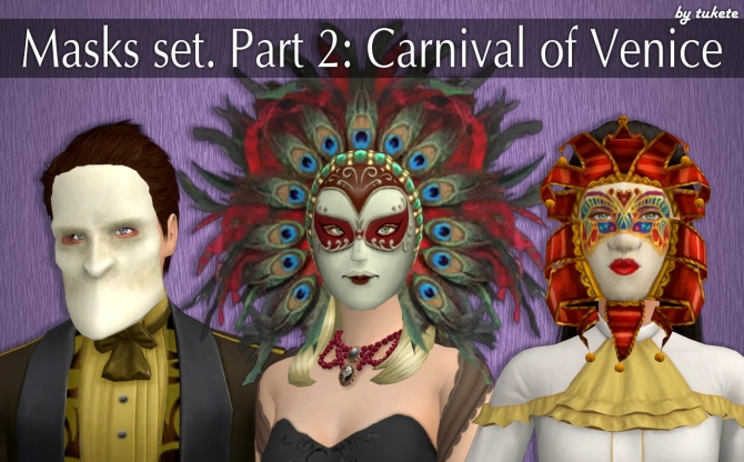 Masks set Part 2 Carnival of Venice at Tukete » Sims 4 Updates