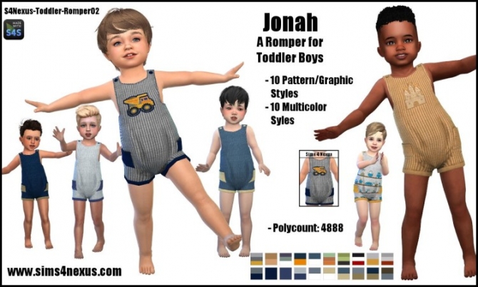Jonah romper by SamanthaGump at Sims 4 Nexus » Sims 4 Updates