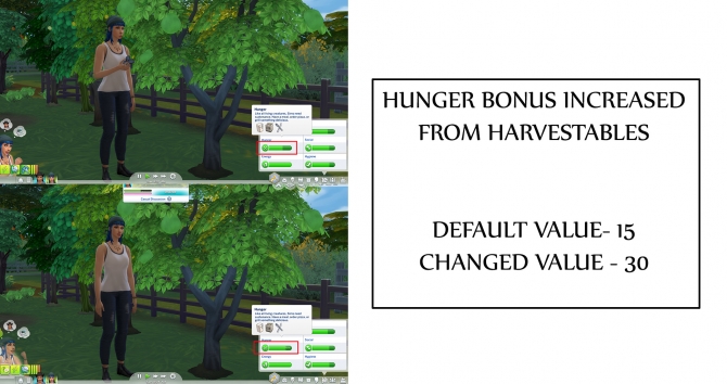 Hunger bonus Increase from harvestables by icemunmun at Mod The Sims ...