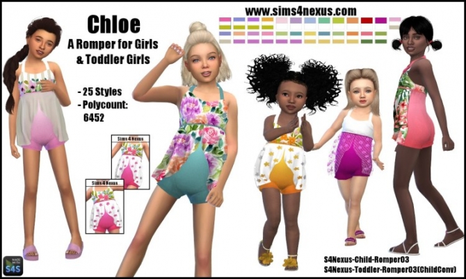 Chloe romper by SamanthaGump at Sims 4 Nexus » Sims 4 Updates