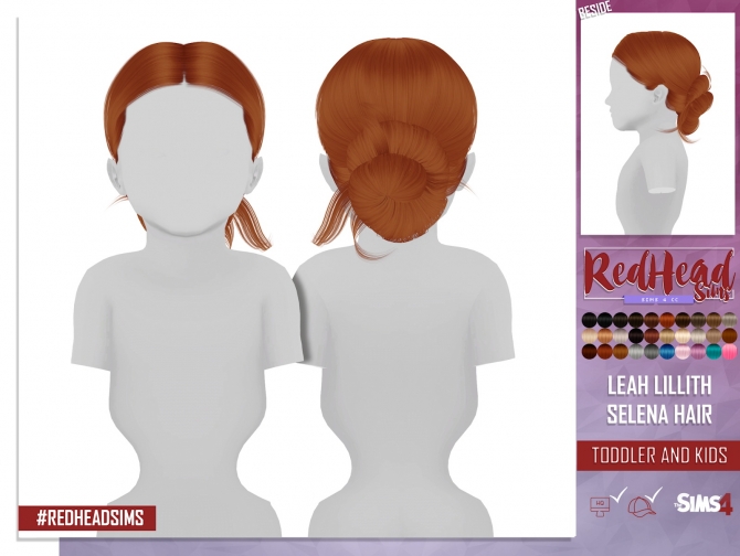 LEAH LILLITH SELENA HAIR KIDS AND TODDLER VERSION at REDHEADSIMS » Sims ...