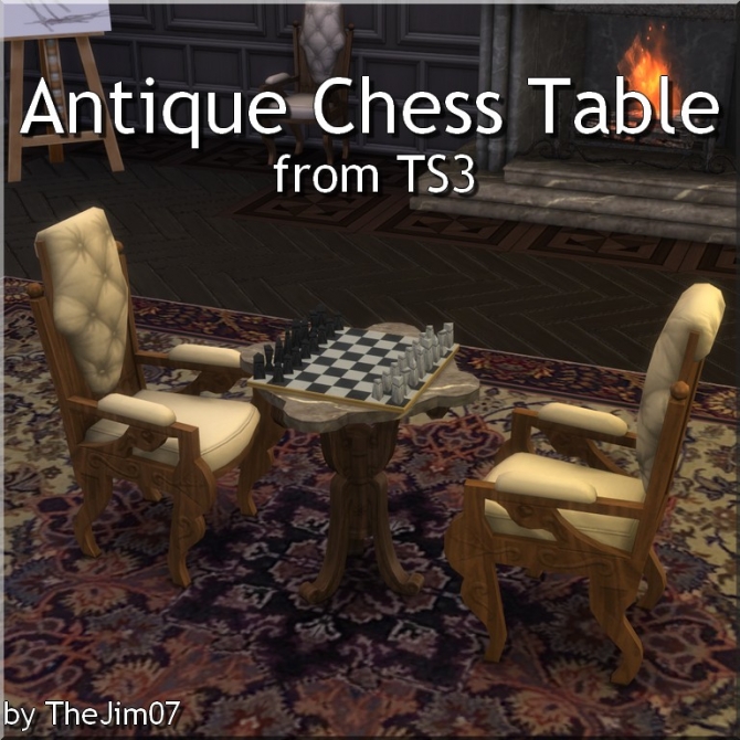 Antique Chess Table from TS3 by TheJim07 at Mod The Sims » Sims 4 Updates