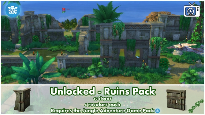 Unlocked Ruins Pack Jungle Adventure by Bakie at Mod The Sims » Sims 4 ...
