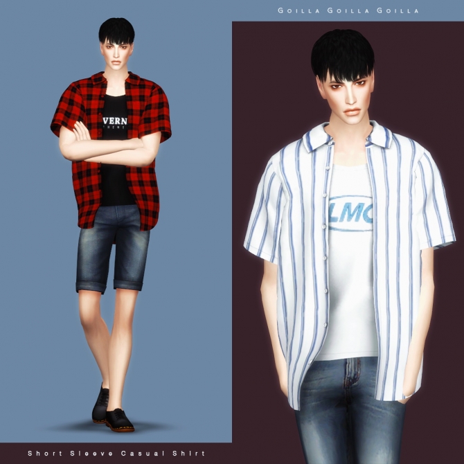 Short Sleeve Casual Shirt at Gorilla » Sims 4 Updates