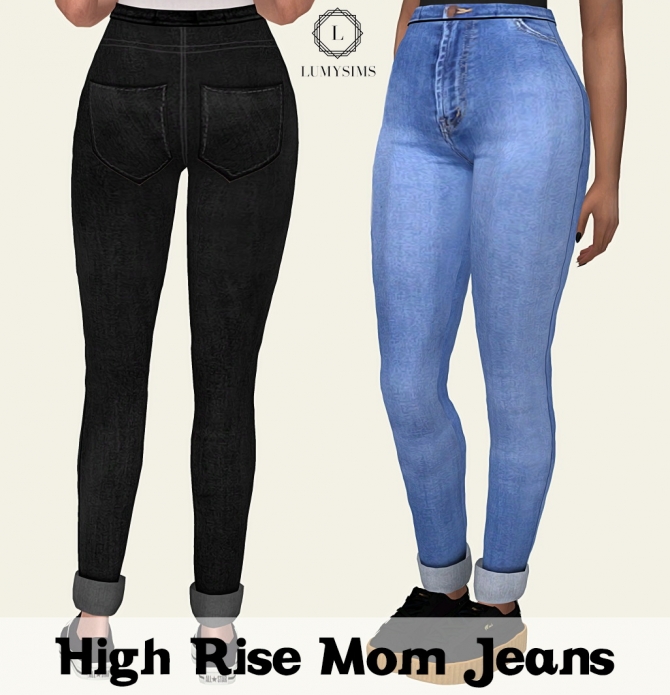 High Rise Mom Jeans at Lumy Sims » Sims 4 Updates