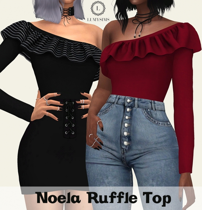 Noela Ruffle Top at Lumy Sims » Sims 4 Updates